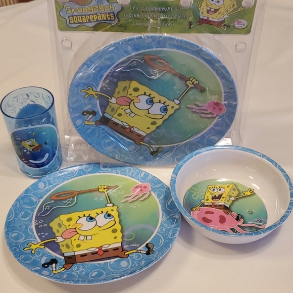 Nickelodeon | Other | Spongebob 3 Piece Dinnerware Sets | Poshmark